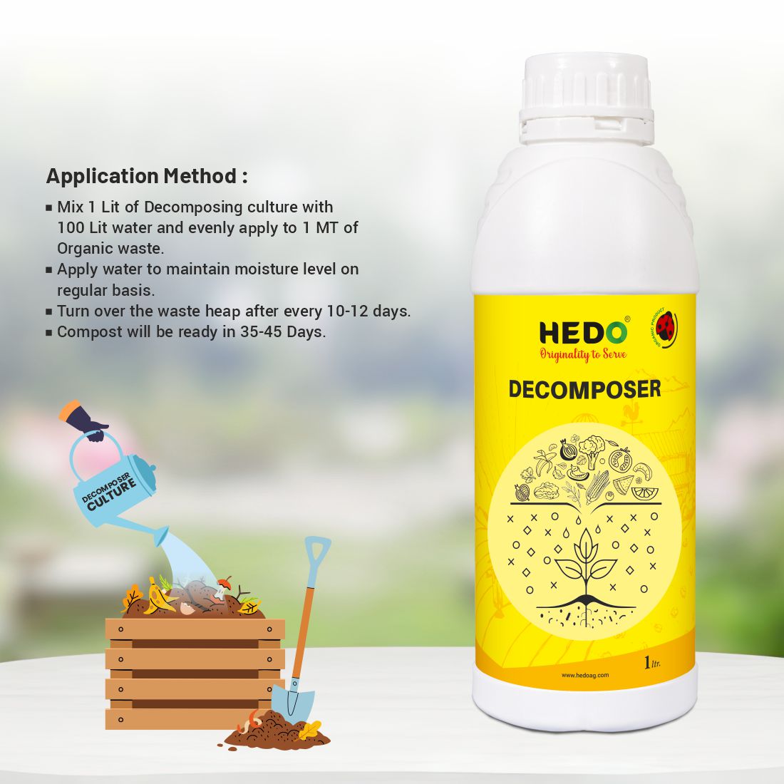 Organic Waste Decomposer Liquid (1L) for Decomposition of Waste of Agr ...